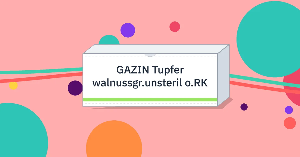 Symbolbild: Packung mit der Aufschrift GAZIN Tupfer walnussgr.unsteril o.RK (PZN 15998079) – Verfügbarkeit und Bezug in Apotheken in Frankfurt am Main