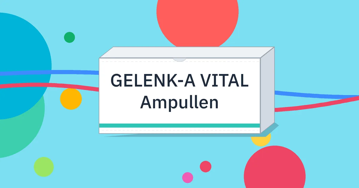 Symbolbild: Packung mit der Aufschrift GELENK-A VITAL Ampullen (PZN 14287873) – Verfügbarkeit und Bezug in Apotheken in Frankfurt am Main