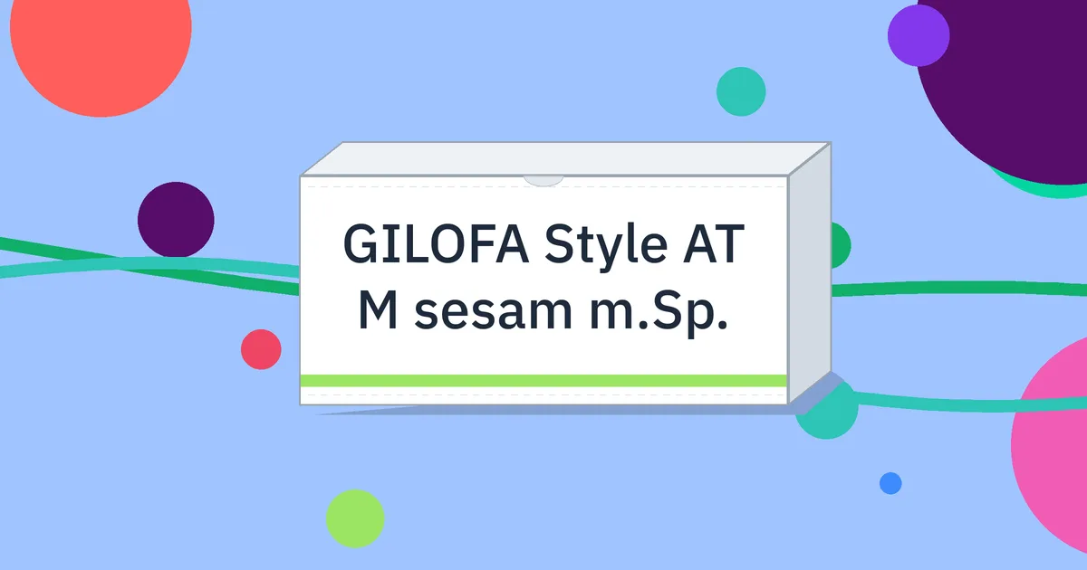 Symbolbild: Packung mit der Aufschrift GILOFA Style AT M sesam m.Sp. (PZN 16728287) – Verfügbarkeit und Bezug in Apotheken in Frankfurt am Main