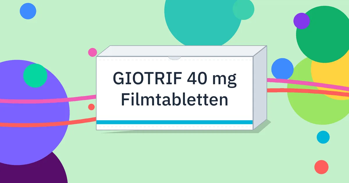 Symbolbild: Packung mit der Aufschrift GIOTRIF 40 mg Filmtabletten (PZN 11141241) – Verfügbarkeit und Bezug in Apotheken in Frankfurt am Main