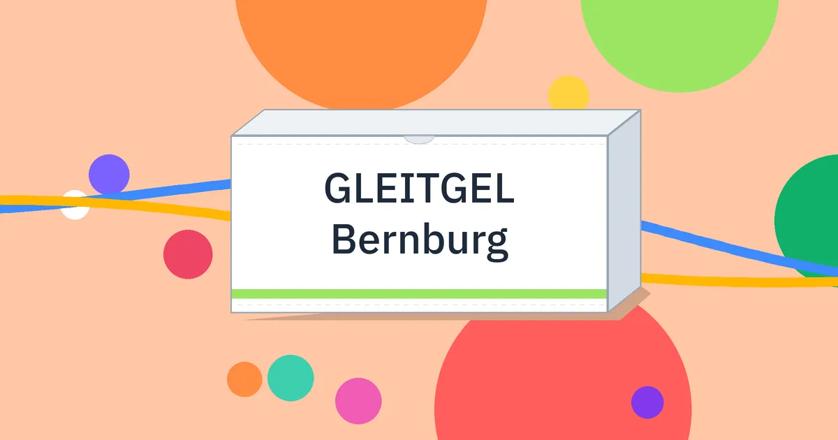 Symbolbild: Packung mit der Aufschrift GLEITGEL Bernburg (PZN 09942028) – Verfügbarkeit und Bezug in Apotheken in Frankfurt am Main