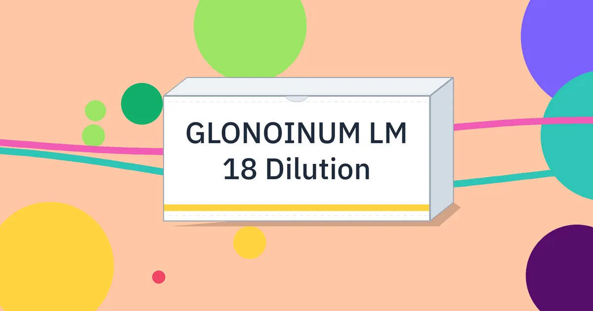 Symbolbild: Packung mit der Aufschrift GLONOINUM LM 18 Dilution (PZN 03504540) – Verfügbarkeit und Bezug in Apotheken in Frankfurt am Main