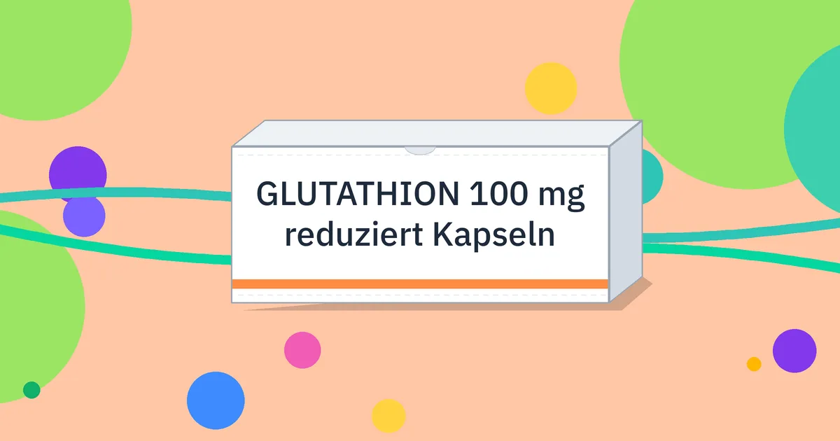 Symbolbild: Packung mit der Aufschrift GLUTATHION 100 mg reduziert Kapseln (PZN 10092090) – Verfügbarkeit und Bezug in Apotheken in Frankfurt am Main