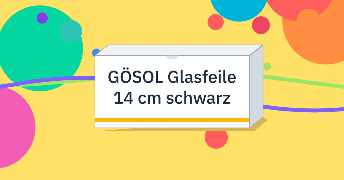 Symbolbild: Packung mit der Aufschrift GÖSOL Glasfeile 14 cm schwarz (PZN 16774347) – Verfügbarkeit und Bezug in Apotheken in Frankfurt am Main