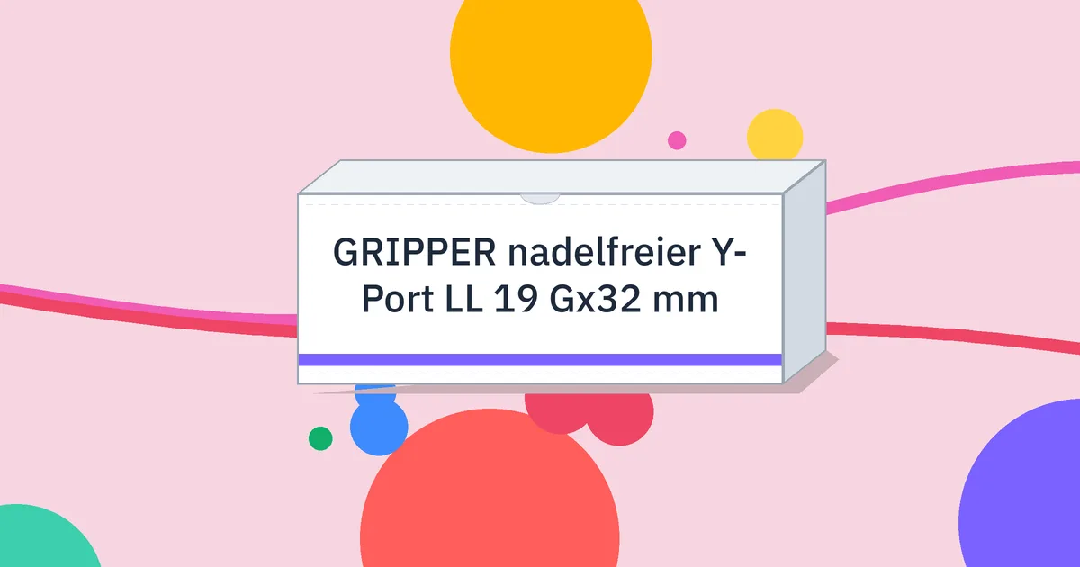 Symbolbild: Packung mit der Aufschrift GRIPPER nadelfreier Y-Port LL 19 Gx32 mm (PZN 09675975) – Verfügbarkeit und Bezug in Apotheken in Frankfurt am Main