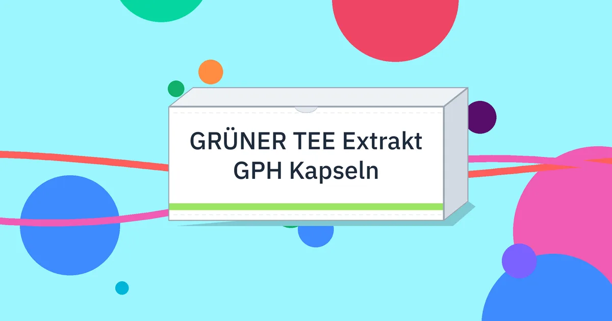 Symbolbild: Packung mit der Aufschrift GRÜNER TEE Extrakt GPH Kapseln (PZN 00694296) – Verfügbarkeit und Bezug in Apotheken in Frankfurt am Main
