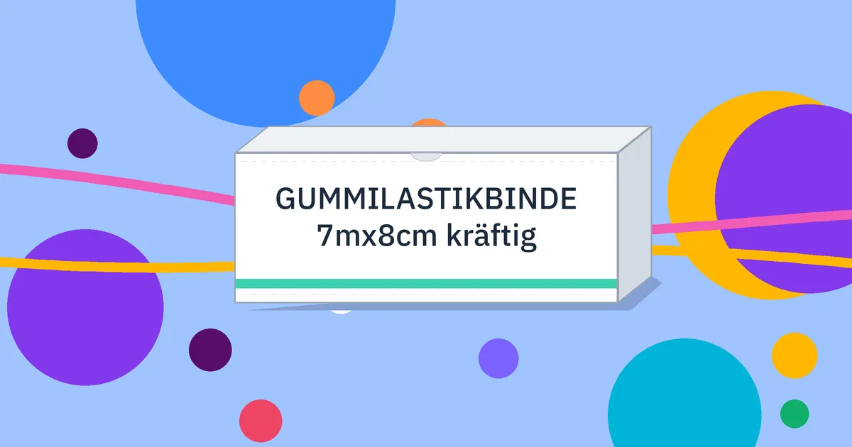 Symbolbild: Packung mit der Aufschrift GUMMILASTIKBINDE 7mx8cm kräftig (PZN 01721440) – Verfügbarkeit und Bezug in Apotheken in Frankfurt am Main