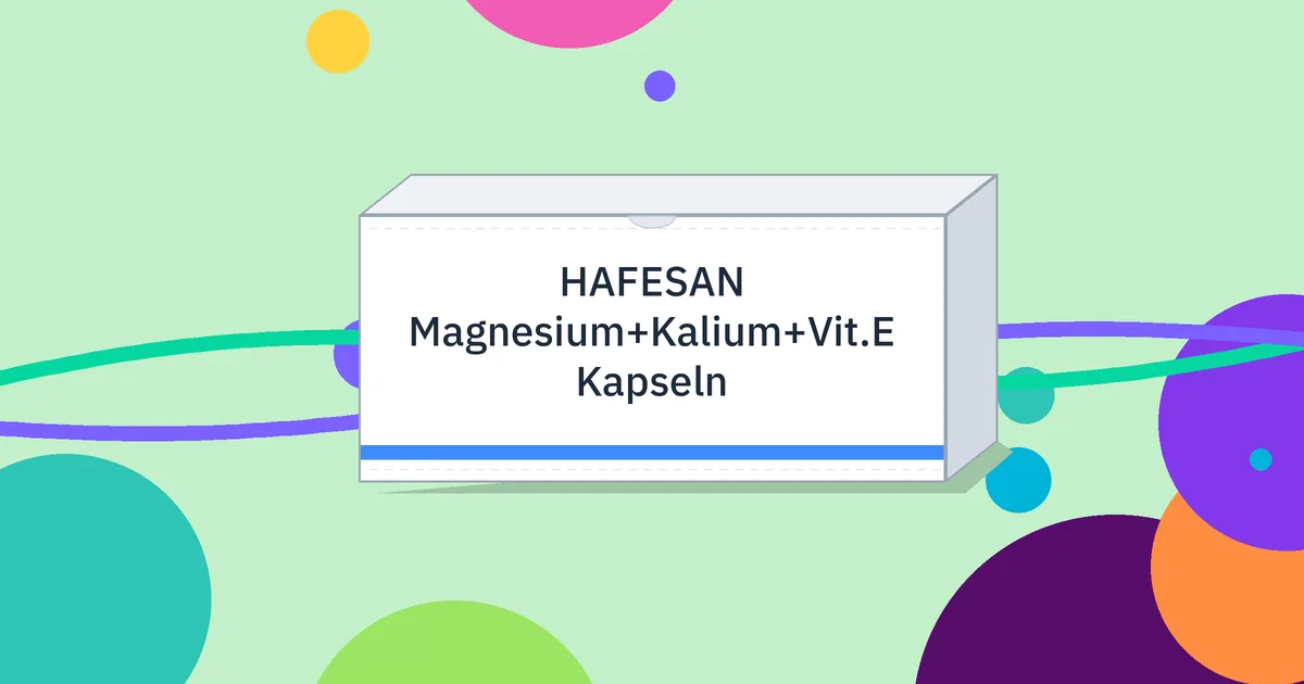 Symbolbild: Packung mit der Aufschrift HAFESAN Magnesium+Kalium+Vit.E Kapseln (PZN 07663778) – Verfügbarkeit und Bezug in Apotheken in Frankfurt am Main