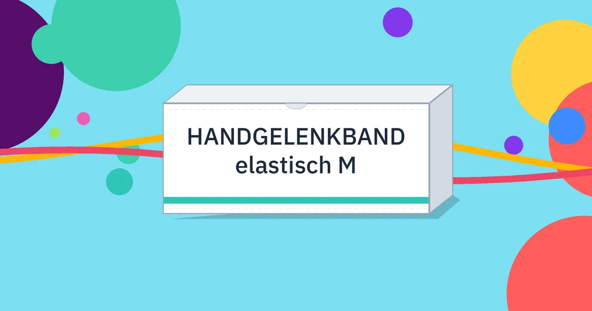 Symbolbild: Packung mit der Aufschrift HANDGELENKBAND elastisch M (PZN 19070003) – Verfügbarkeit und Bezug in Apotheken in Frankfurt am Main