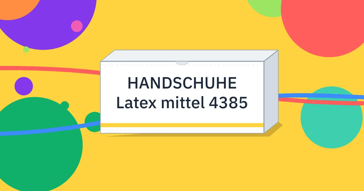 Symbolbild: Packung mit der Aufschrift HANDSCHUHE Latex mittel 4385 (PZN 07553073) – Verfügbarkeit und Bezug in Apotheken in Frankfurt am Main