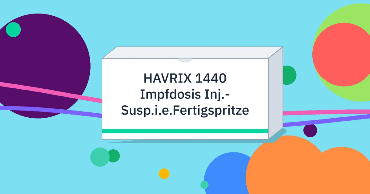 Symbolbild: Packung mit der Aufschrift HAVRIX 1440 Impfdosis Inj.-Susp.i.e.Fertigspritze (PZN 04935377) – Verfügbarkeit und Bezug in Apotheken in Frankfurt am Main