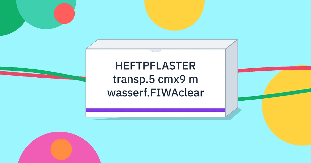 Symbolbild: Packung mit der Aufschrift HEFTPFLASTER transp.5 cmx9 m wasserf.FIWAclear (PZN 13827965) – Verfügbarkeit und Bezug in Apotheken in Frankfurt am Main