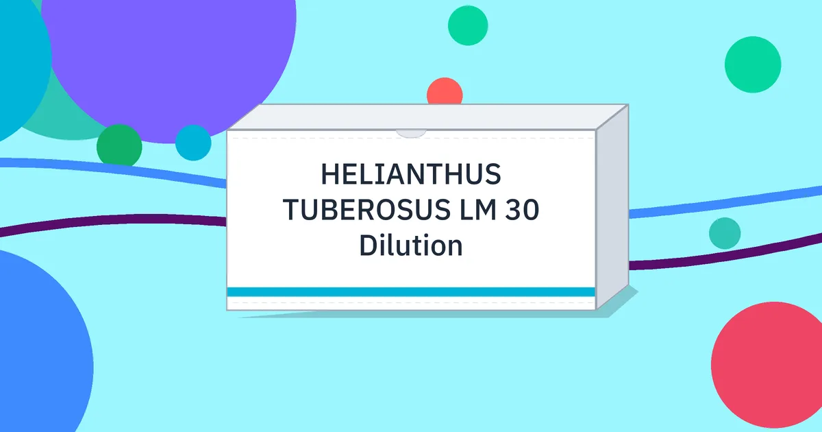 Symbolbild: Packung mit der Aufschrift HELIANTHUS TUBEROSUS LM 30 Dilution (PZN 13551842) – Verfügbarkeit und Bezug in Apotheken in Frankfurt am Main