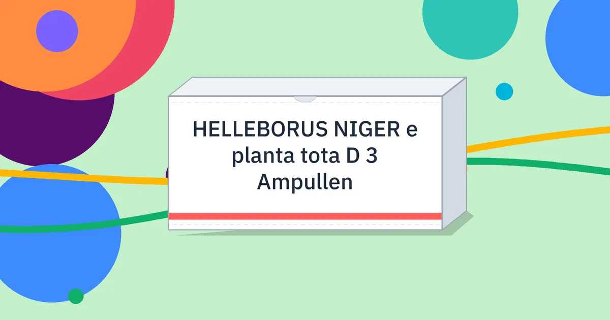 Symbolbild: Packung mit der Aufschrift HELLEBORUS NIGER e planta tota D 3 Ampullen (PZN 02878669) – Verfügbarkeit und Bezug in Apotheken in Frankfurt am Main