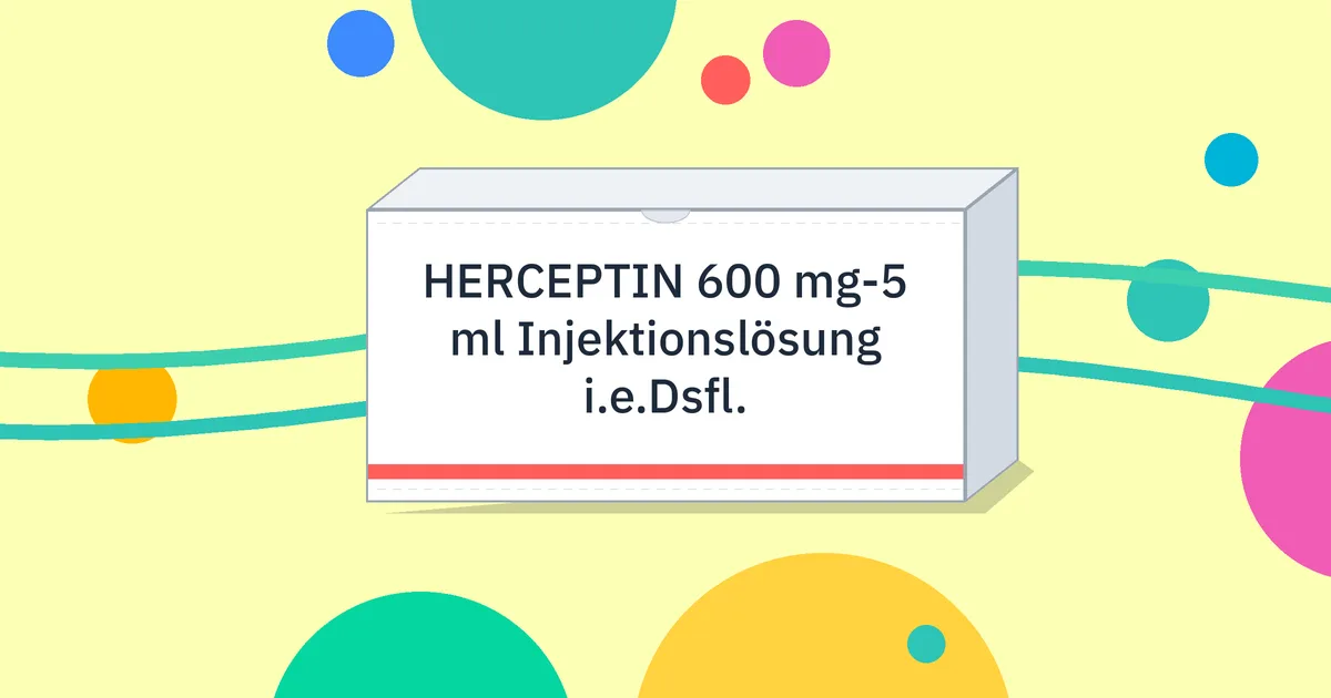Symbolbild: Packung mit der Aufschrift HERCEPTIN 600 mg-5 ml Injektionslösung i.e.Dsfl. (PZN 20023724) – Verfügbarkeit und Bezug in Apotheken in Frankfurt am Main