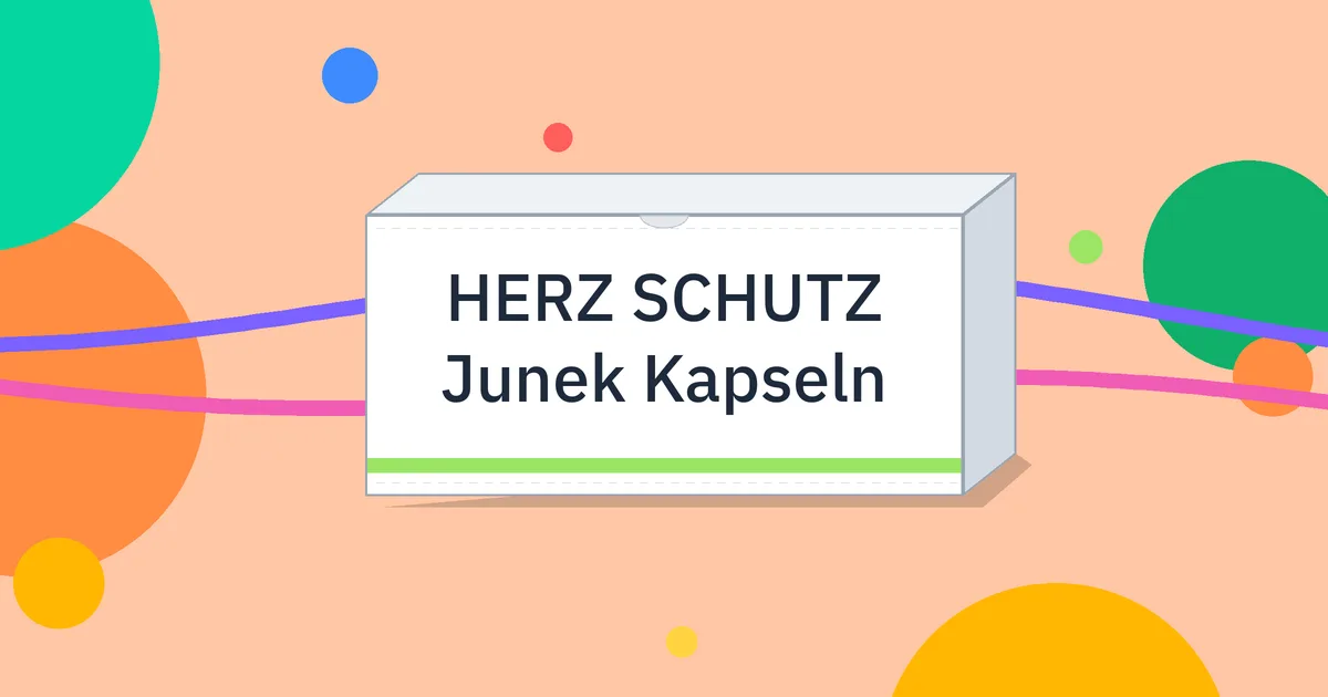 Symbolbild: Packung mit der Aufschrift HERZ SCHUTZ Junek Kapseln (PZN 01106367) – Verfügbarkeit und Bezug in Apotheken in Frankfurt am Main