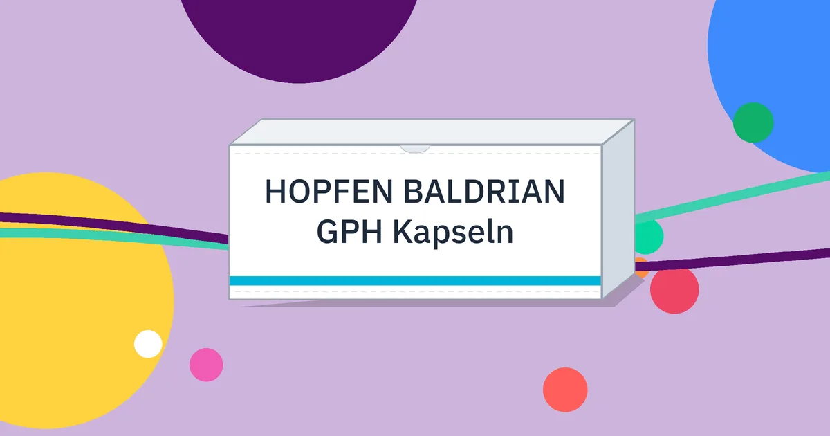 Symbolbild: Packung mit der Aufschrift HOPFEN BALDRIAN GPH Kapseln (PZN 09645394) – Verfügbarkeit und Bezug in Apotheken in Frankfurt am Main
