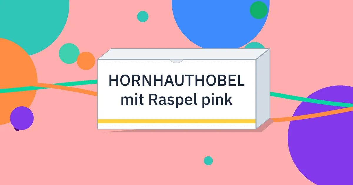 Symbolbild: Packung mit der Aufschrift HORNHAUTHOBEL mit Raspel pink (PZN 01526193) – Verfügbarkeit und Bezug in Apotheken in Frankfurt am Main