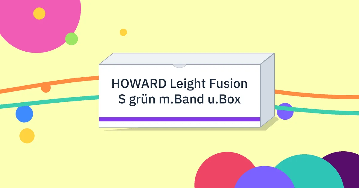 Symbolbild: Packung mit der Aufschrift HOWARD Leight Fusion S grün m.Band u.Box (PZN 02347819) – Verfügbarkeit und Bezug in Apotheken in Frankfurt am Main