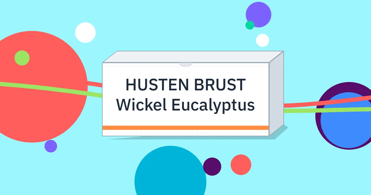 Symbolbild: Packung mit der Aufschrift HUSTEN BRUST Wickel Eucalyptus (PZN 09783104) – Verfügbarkeit und Bezug in Apotheken in Frankfurt am Main