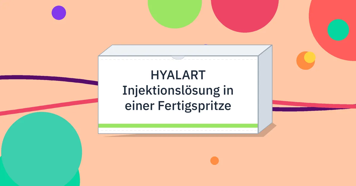 Symbolbild: Packung mit der Aufschrift HYALART Injektionslösung in einer Fertigspritze (PZN 01347912) – Verfügbarkeit und Bezug in Apotheken in Frankfurt am Main