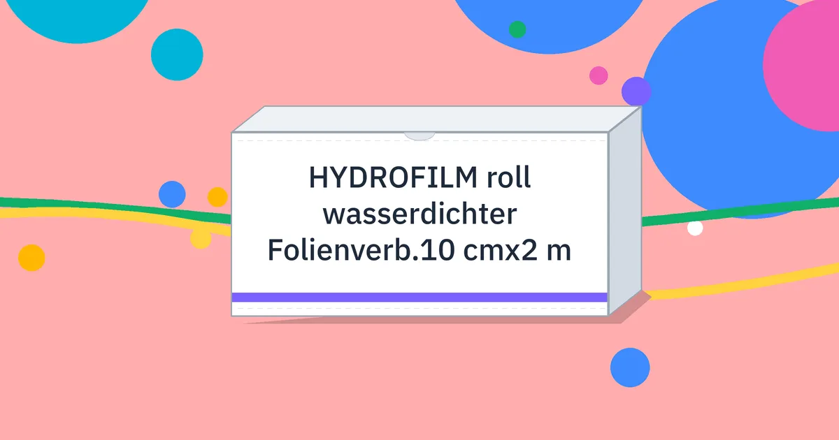 Symbolbild: Packung mit der Aufschrift HYDROFILM roll wasserdichter Folienverb.10 cmx2 m (PZN 19701260) – Verfügbarkeit und Bezug in Apotheken in Frankfurt am Main