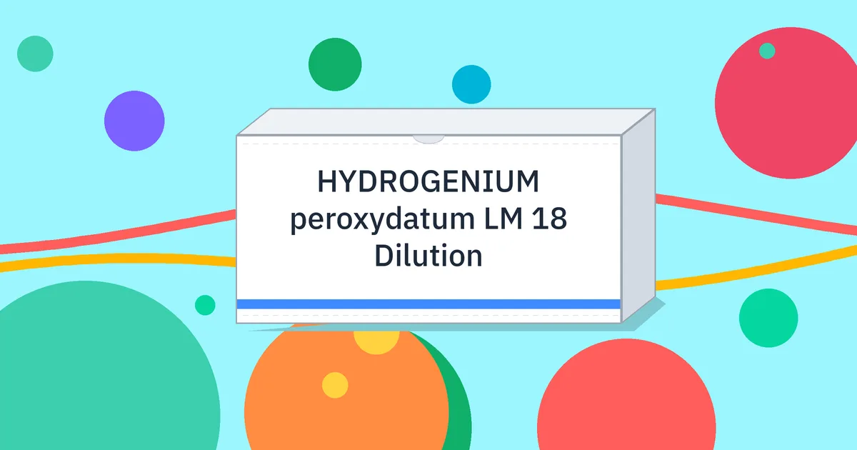Symbolbild: Packung mit der Aufschrift HYDROGENIUM peroxydatum LM 18 Dilution (PZN 13557307) – Verfügbarkeit und Bezug in Apotheken in Frankfurt am Main