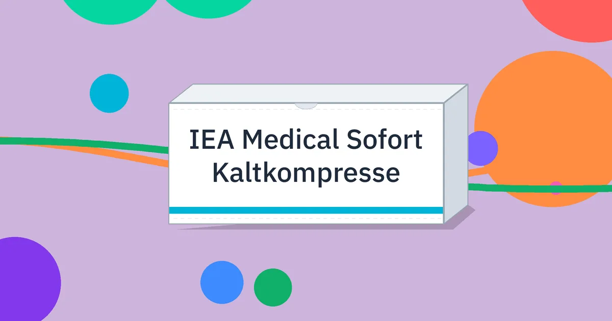 Symbolbild: Packung mit der Aufschrift IEA Medical Sofort Kaltkompresse (PZN 18654825) – Verfügbarkeit und Bezug in Apotheken in Frankfurt am Main