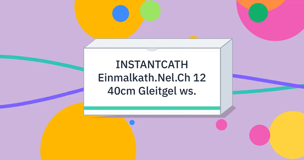 Symbolbild: Packung mit der Aufschrift INSTANTCATH Einmalkath.Nel.Ch 12 40cm Gleitgel ws. (PZN 00103935) – Verfügbarkeit und Bezug in Apotheken in Frankfurt am Main