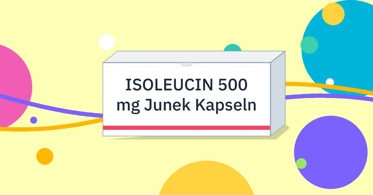 Symbolbild: Packung mit der Aufschrift ISOLEUCIN 500 mg Junek Kapseln (PZN 00133706) – Verfügbarkeit und Bezug in Apotheken in Frankfurt am Main