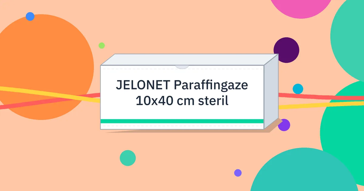 Symbolbild: Packung mit der Aufschrift JELONET Paraffingaze 10x40 cm steril (PZN 18034732) – Verfügbarkeit und Bezug in Apotheken in Frankfurt am Main
