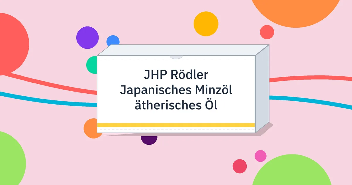 Symbolbild: Packung mit der Aufschrift JHP Rödler Japanisches Minzöl ätherisches Öl (PZN 13422346) – Verfügbarkeit und Bezug in Apotheken in Frankfurt am Main