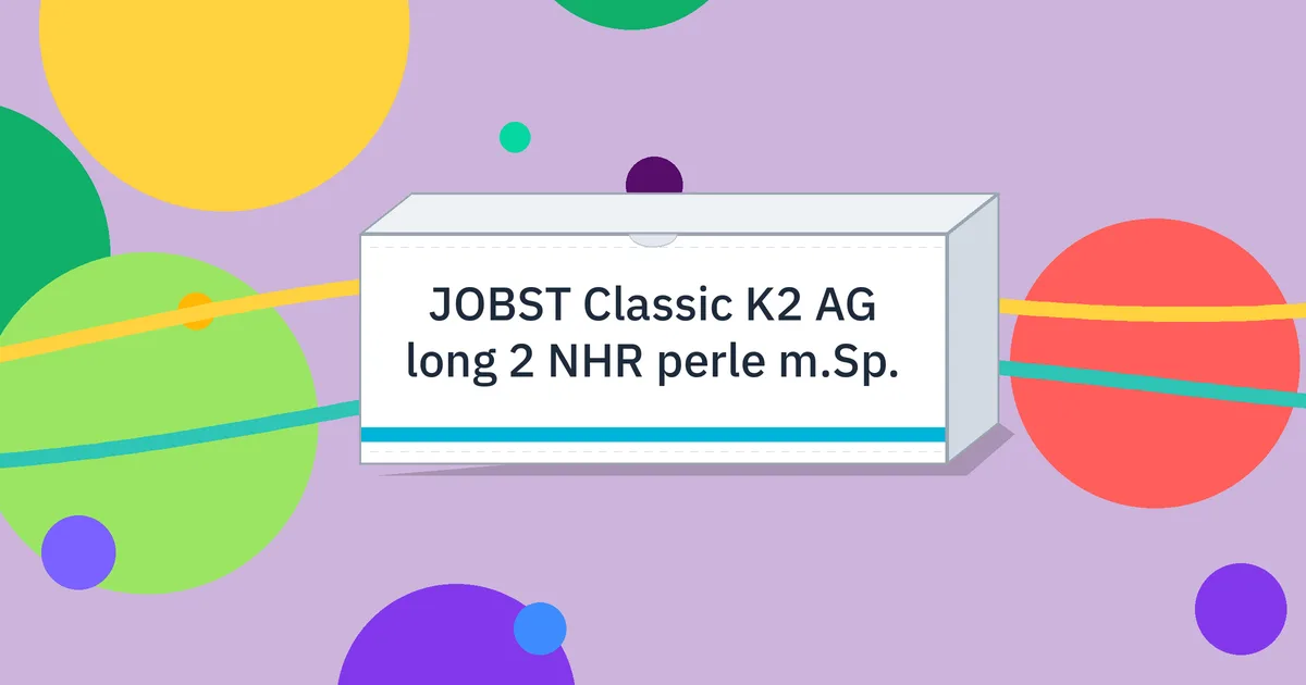 Symbolbild: Packung mit der Aufschrift JOBST Classic K2 AG long 2 NHR perle m.Sp. (PZN 10726695) – Verfügbarkeit und Bezug in Apotheken in Frankfurt am Main