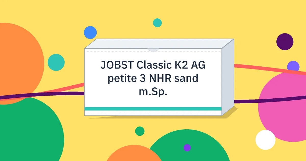 Symbolbild: Packung mit der Aufschrift JOBST Classic K2 AG petite 3 NHR sand m.Sp. (PZN 10727996) – Verfügbarkeit und Bezug in Apotheken in Frankfurt am Main