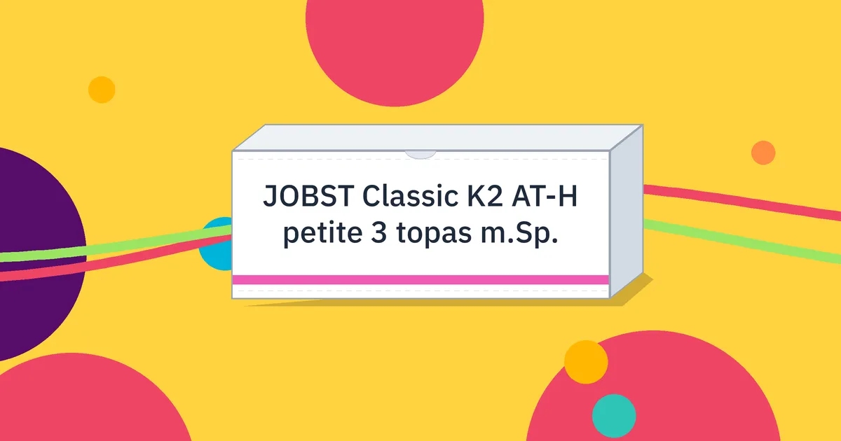 Symbolbild: Packung mit der Aufschrift JOBST Classic K2 AT-H petite 3 topas m.Sp. (PZN 13067678) – Verfügbarkeit und Bezug in Apotheken in Frankfurt am Main