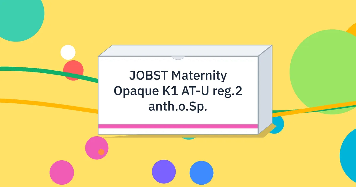 Symbolbild: Packung mit der Aufschrift JOBST Maternity Opaque K1 AT-U reg.2 anth.o.Sp. (PZN 15855173) – Verfügbarkeit und Bezug in Apotheken in Frankfurt am Main