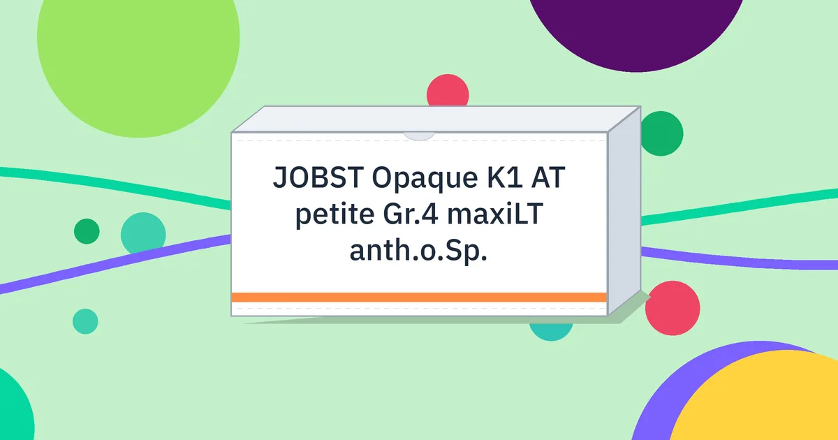 Symbolbild: Packung mit der Aufschrift JOBST Opaque K1 AT petite Gr.4 maxiLT anth.o.Sp. (PZN 16275957) – Verfügbarkeit und Bezug in Apotheken in Frankfurt am Main
