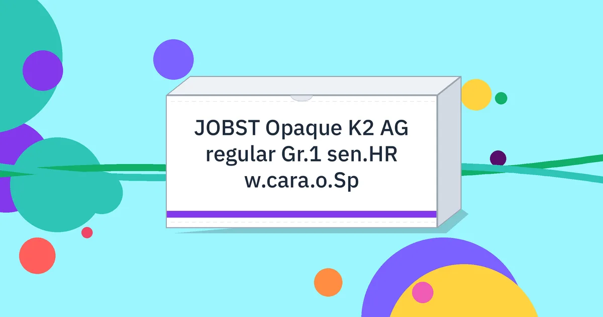 Symbolbild: Packung mit der Aufschrift JOBST Opaque K2 AG regular Gr.1 sen.HR w.cara.o.Sp (PZN 11254229) – Verfügbarkeit und Bezug in Apotheken in Frankfurt am Main