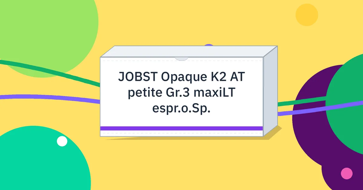 Symbolbild: Packung mit der Aufschrift JOBST Opaque K2 AT petite Gr.3 maxiLT espr.o.Sp. (PZN 16291666) – Verfügbarkeit und Bezug in Apotheken in Frankfurt am Main