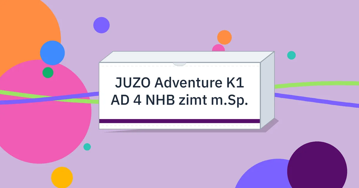 Symbolbild: Packung mit der Aufschrift JUZO Adventure K1 AD 4 NHB zimt m.Sp. (PZN 16491684) – Verfügbarkeit und Bezug in Apotheken in Frankfurt am Main