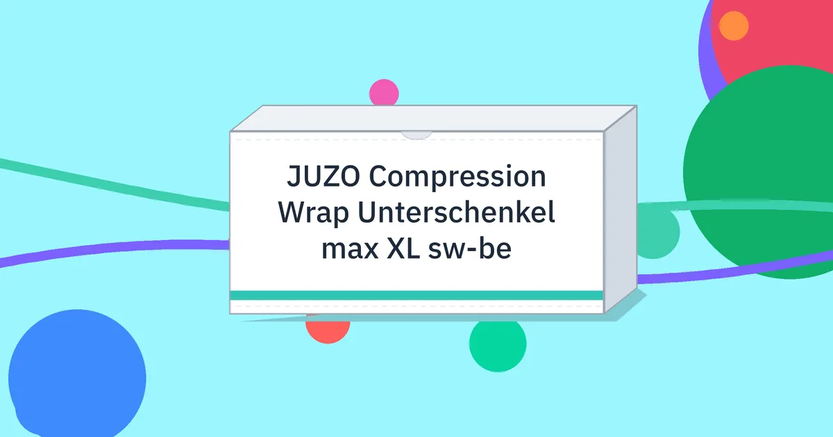 Symbolbild: Packung mit der Aufschrift JUZO Compression Wrap Unterschenkel max XL sw-be (PZN 13580430) – Verfügbarkeit und Bezug in Apotheken in Frankfurt am Main