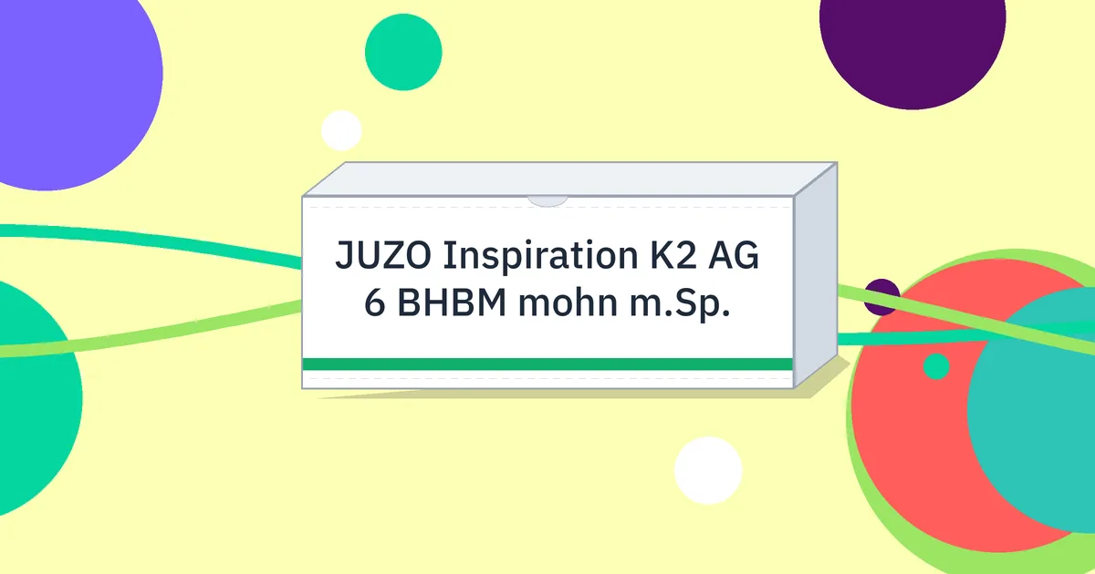 Symbolbild: Packung mit der Aufschrift JUZO Inspiration K2 AG 6 BHBM mohn m.Sp. (PZN 14875044) – Verfügbarkeit und Bezug in Apotheken in Frankfurt am Main