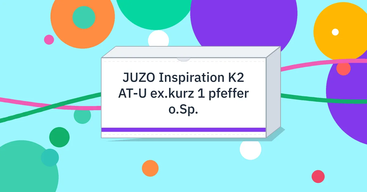 Symbolbild: Packung mit der Aufschrift JUZO Inspiration K2 AT-U ex.kurz 1 pfeffer o.Sp. (PZN 14929834) – Verfügbarkeit und Bezug in Apotheken in Frankfurt am Main