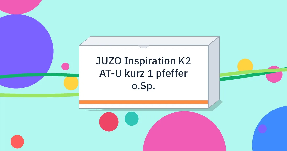 Symbolbild: Packung mit der Aufschrift JUZO Inspiration K2 AT-U kurz 1 pfeffer o.Sp. (PZN 14928645) – Verfügbarkeit und Bezug in Apotheken in Frankfurt am Main
