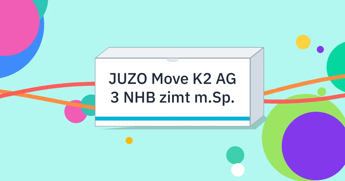 Symbolbild: Packung mit der Aufschrift JUZO Move K2 AG 3 NHB zimt m.Sp. (PZN 18523750) – Verfügbarkeit und Bezug in Apotheken in Frankfurt am Main