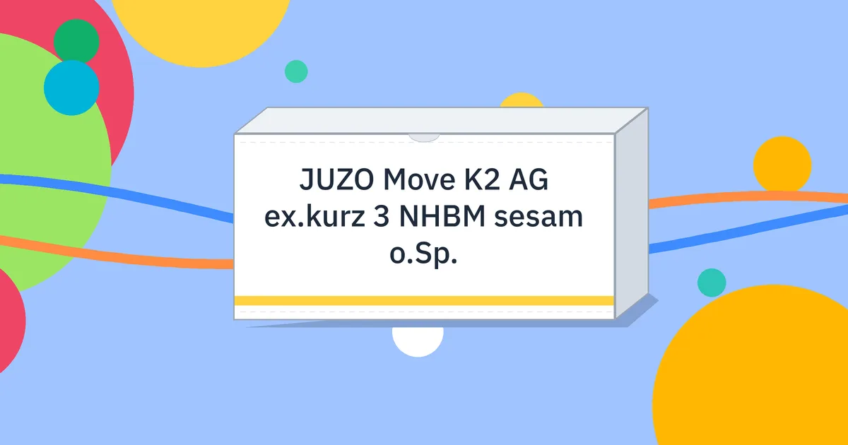 Symbolbild: Packung mit der Aufschrift JUZO Move K2 AG ex.kurz 3 NHBM sesam o.Sp. (PZN 18533257) – Verfügbarkeit und Bezug in Apotheken in Frankfurt am Main
