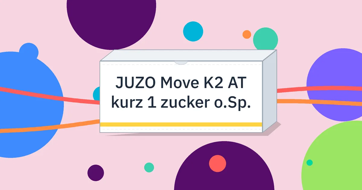 Symbolbild: Packung mit der Aufschrift JUZO Move K2 AT kurz 1 zucker o.Sp. (PZN 20675131) – Verfügbarkeit und Bezug in Apotheken in Frankfurt am Main