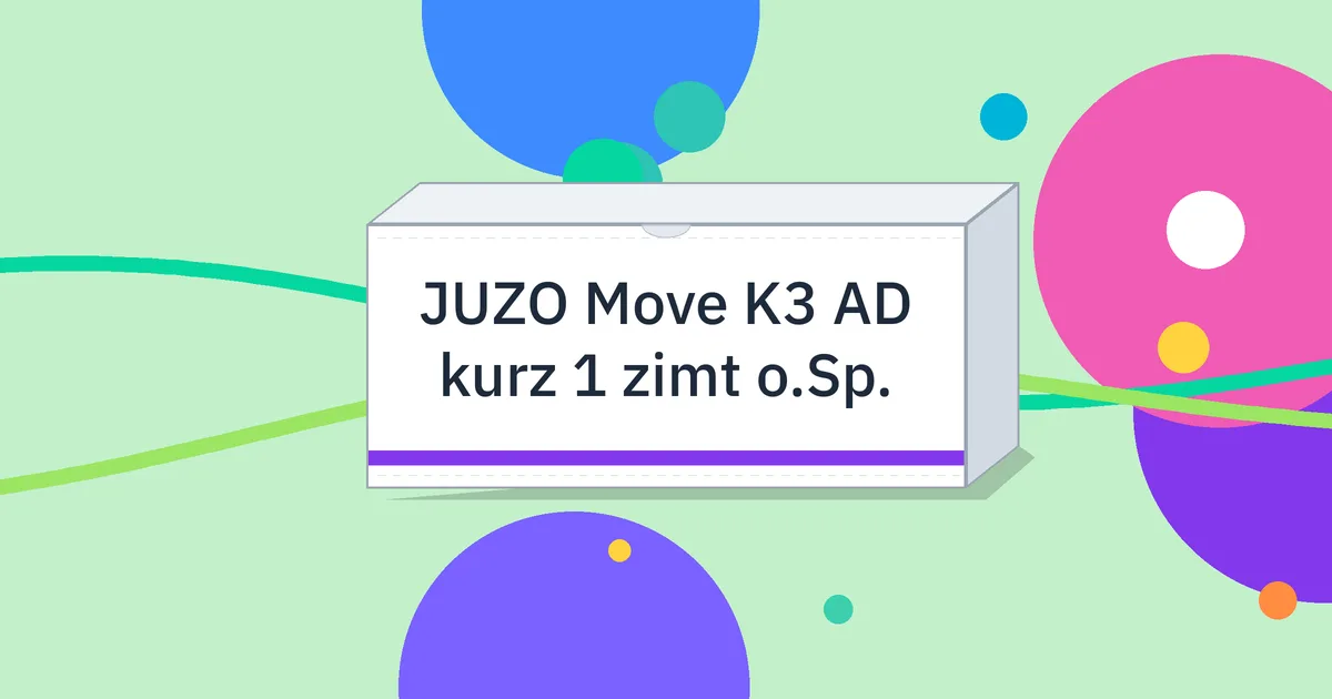 Symbolbild: Packung mit der Aufschrift JUZO Move K3 AD kurz 1 zimt o.Sp. (PZN 18568540) – Verfügbarkeit und Bezug in Apotheken in Frankfurt am Main