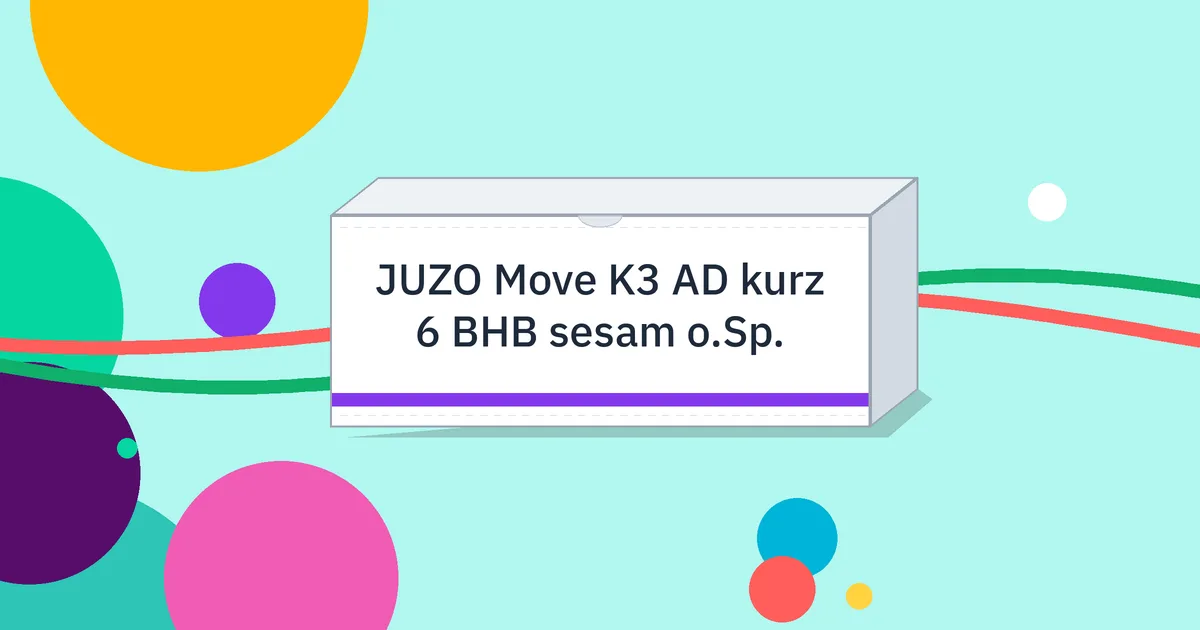 Symbolbild: Packung mit der Aufschrift JUZO Move K3 AD kurz 6 BHB sesam o.Sp. (PZN 18569120) – Verfügbarkeit und Bezug in Apotheken in Frankfurt am Main