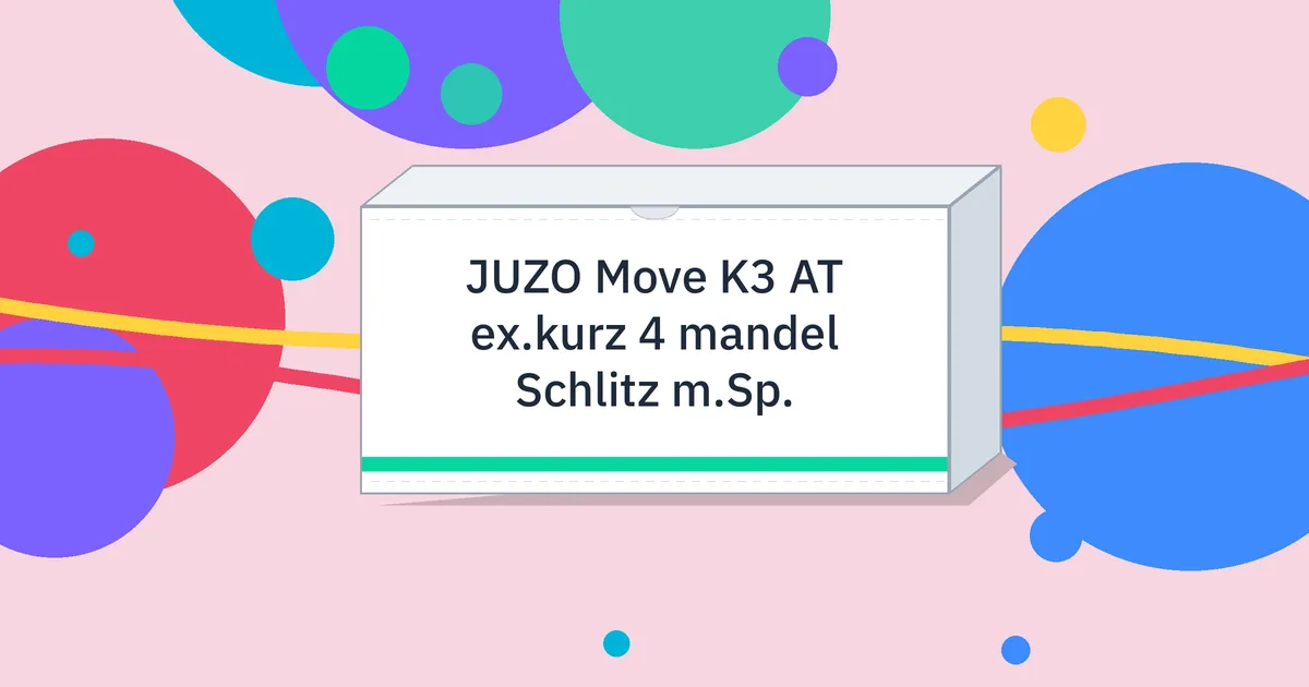 Symbolbild: Packung mit der Aufschrift JUZO Move K3 AT ex.kurz 4 mandel Schlitz m.Sp. (PZN 20681226) – Verfügbarkeit und Bezug in Apotheken in Frankfurt am Main